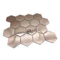 China Waterproof Hexagon Stainless Steel Mosaic Tile 304 Grade 300x300mm for Wall Decoration for sale
