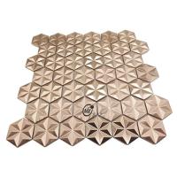 China Rose Gold Silver Aluminum Metal Mosaic Tile 300x300mm Brushed Surface for Wall Decoration for sale