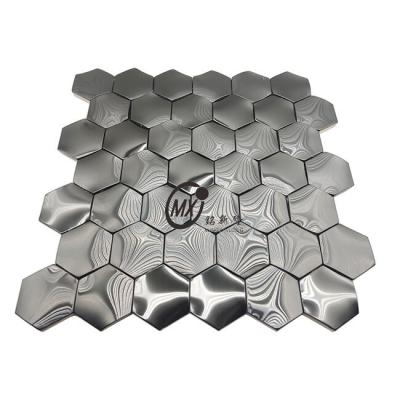 China Black Mirror Stainless Steel Mosaic Tile 300x300mm 3mm Thickness for Interior Decoration for sale