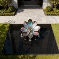 China Custom 316L Stainless Steel Sculpture Mirror Gold Titanium Finish Outdoor Park Art for sale