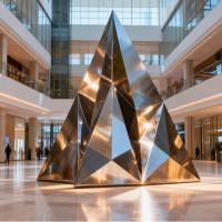 China 316L Mirror Stainless Steel Sculpture Gold Titanium Plating for Park Decoration for sale