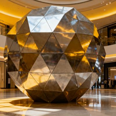 China Custom 304 316L Stainless Steel Sculpture Mirror Gold Titanium Finish for Architecture for sale