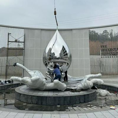 China Custom Stainless Steel Water Droplet Sculpture for Garden Villa City Square Decoration SUS304 for sale