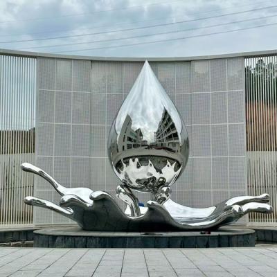 China 316L Stainless Steel Sculpture Powder Coated Gold Titanium Mirror Finish Outdoor Art for sale
