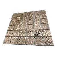 China Rose Gold 3D Textured 201 304 Stainless Steel Mosaic Tiles 300x300mm Luxury Metal Wall Decor for sale