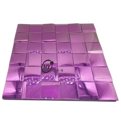 China Colored Stainless Steel Mosaic Tile 300x300mm Mirror Finish for Kitchen Backsplash Bathroom Wall Decor for sale