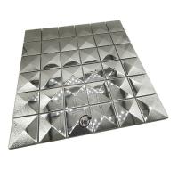 China Wholesale 3D Mirror Wall Sticker Square Mosaic Self-Adhesive Decorative Tiles 300x300mm for Home KTV Bar Interior for sale