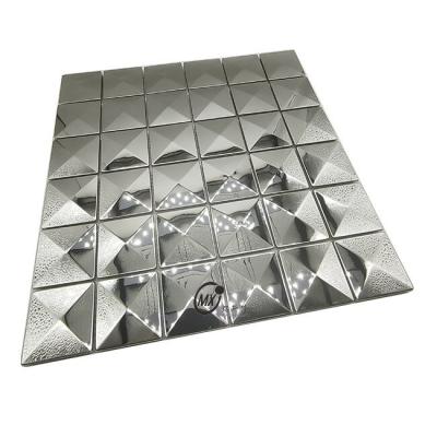 China Wholesale 3D Mirror Wall Sticker Square Mosaic Self-Adhesive Decorative Tiles 300x300mm for Home KTV Bar Interior for sale