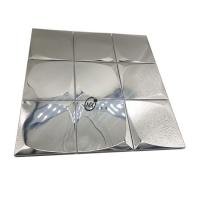 China Wholesale 3D Stainless Steel Metal Mosaic Tiles 300x300mm Polished Silver Square Wall Interior Decoration for sale