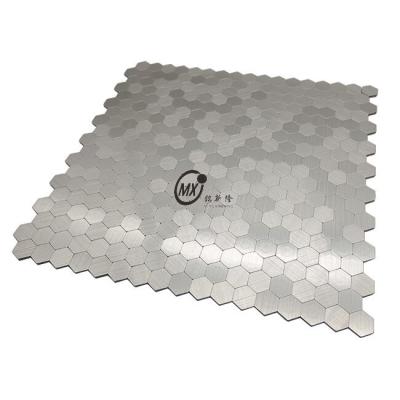 China Stainless Steel Hexagon Mosaic Tile 300x300mm for Kitchen Bathroom Wall Floor Decoration for sale