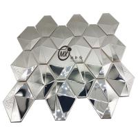 China Chessboard Pattern Stainless Steel and Glass Mix Mosaic Tiles for sale