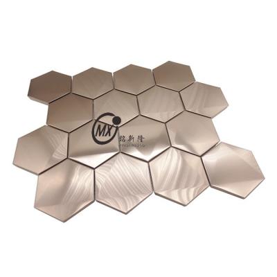 China PVD Coated Stainless Steel Mosaic Tiles Gold Rose Gold Black 304 Grade Custom Size for sale