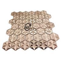 China Hexagon Shape Stainless Steel Mosaic Tiles Modern Geometric Pattern for sale