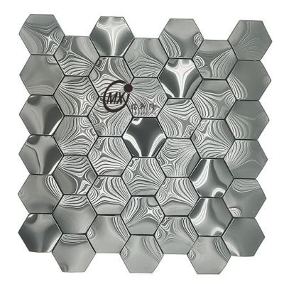 China Custom Stainless Steel Mosaic Tile with Crystal and Mirror Inlays 304 Grade for Sparkling Decorative Effect for sale