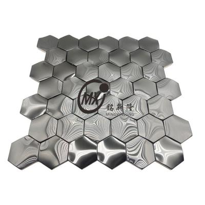 China Embossed Pattern Stainless Steel Mosaic Tiles Adds Texture to Your Wall for sale