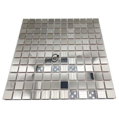 China Square Rectangle Hexagon Stainless Steel Mosaic Tile SUS304 316 Custom Size for Wall Decoration for sale