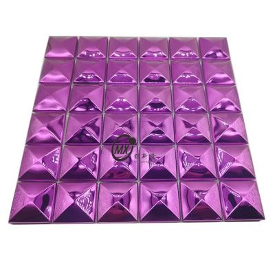 China Brushed Nickel Standard Size Custom Size Metal Mosaic Tiles for sale