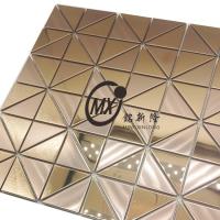 China Custom SUS304 Hairline Finish Metal Mosaic Tile for Outdoor Decoration 2mm for sale