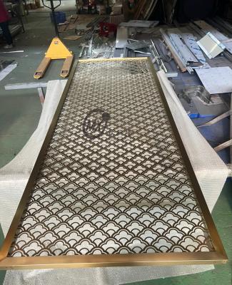 China PVD Titanium Stainless Steel Screen Partition 8K Mirror Finish Decorative Space Divider 304 Grade 1000x2000mm for sale