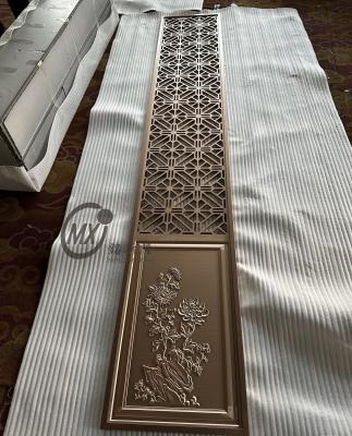 China Laser Cut Stainless Steel Screen Partition Flower Pattern PVD Titanium 304 1000x2000mm for sale