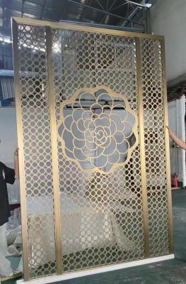 China Classical Stainless Steel Partition with Floral & Leaf Motif for sale