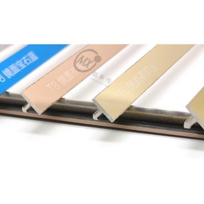 China Wholesale Stainless Steel T Shape Trim Strip PVD Coated 10mm 15mm 20mm for Interior Decoration Cabinet Door for sale
