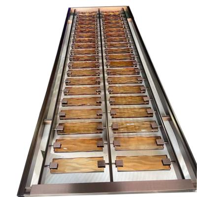 China Luxury Antique Bronze Stainless Steel Screen Partition with Brown Glass 304 Grade for Restaurant Hotel Decoration for sale