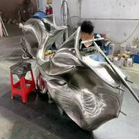 China 316L Mirror Stainless Steel Sculpture Gold Titanium Plating for Office Building Decoration for sale