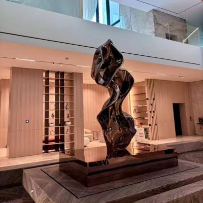 China Mirror Gold Titanium Stainless Steel Sculpture 304 Grade Outdoor Art Decoration for sale