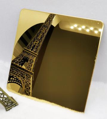 China PVD Gold Stainless Steel Sheet 3000mm x 2438mm with Mirror 8K Finish for Architectural Decoration for sale