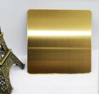 China Decorative Hairline Finish Gold Color Stainless Steel Sheet 3048mm DIN 304 with 10+ Year Color Guarantee for sale