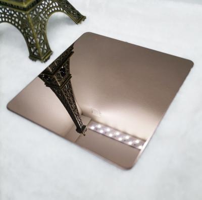 China 8K Mirror Bronze Stainless Steel Sheet 1219x2438mm 1219x3048mm with PVD Coating for Architectural Decoration for sale