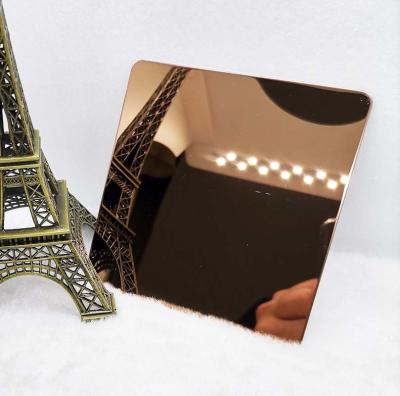 China 0.55mm to 3mm Mirror 8K Polished Stainless Steel Sheet in Red Copper Color for Architectural Decoration for sale