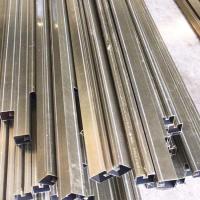 China Brass Color Stainless Steel Trim Strip 10×2438mm Hairline Finish for Glass Dividers for sale