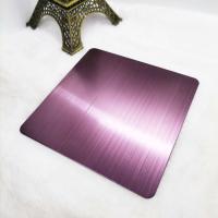 China 1219mm Rose Red Colored Stainless Steel Sheet 304 Hairline Finish PVD Coated for sale