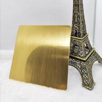 China Anti Fingerprint PVD Mirror Gold Stainless Steel Sheet 304 1219x2438mm Twill Brushed for sale