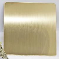 China Twill Brushed Zr-Brass Color Stainless Steel Sheet 304 PVD Titanium Plating 1219x2438mm for sale