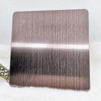 China Moire Brushed Hairline Stainless Steel Plate Rose Red Nano Anti Fingerprint 304 1219x2438mm for sale