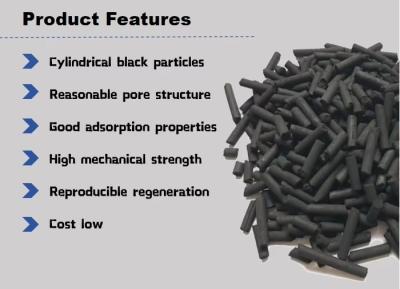 China Industrial Grade Adsorbent 4mm Extruded Coal Pellet Columnar Activated Carbon Pellet for Purifying Co2 During Brewing for sale
