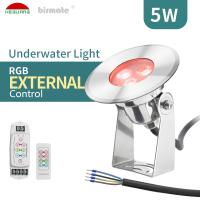 China Low Voltage Underwater Led Pond Lights 5W RGB Color External Control Ce Rohs Approval for sale