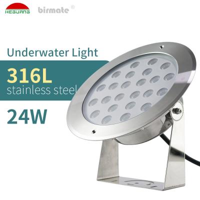 China DC24V SS316L 24W IK10 Waterproof Led Underwater Light for sale