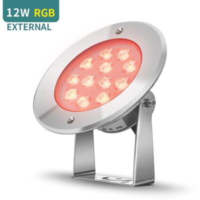 China SS316L LED Underwater Lights DC12V RGB External Controller Waterproof Swimming Pool Light for sale