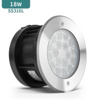China Underwater Outdoor Pool Lighting 6500K Waterproof IP68 18W SS316L for sale