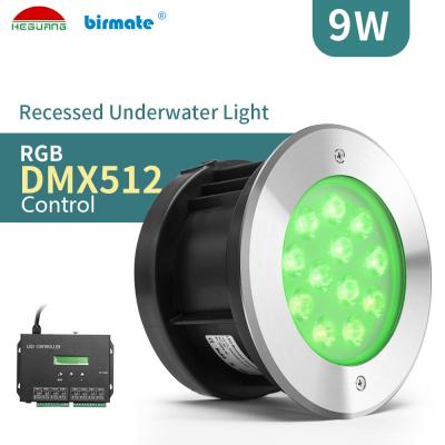 China VDE Rubber Waterproof Underwater Led Lights 380LM DMX512 Control RGB 9W for sale