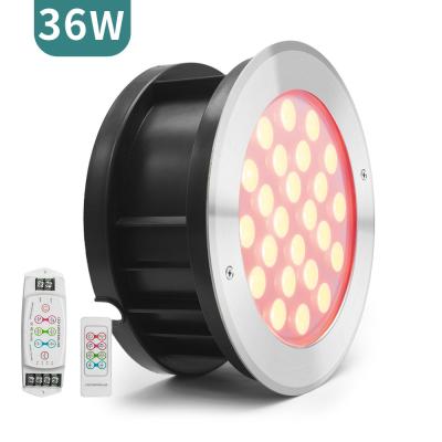 China Waterproof IP68 LED Inground Lights 18W Ourdoor RGB External Control LED Ground Lights for sale
