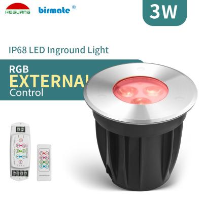 China IP68 3W DC24V RGB Ground LED Light EMC Nickel Plated Brass for sale