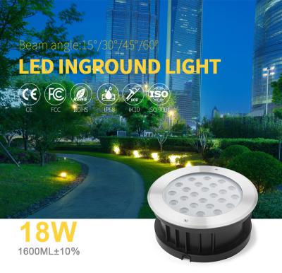 China 18W White IP68 Waterproof LED Ground Light SMD 3030 1600LM Inground Light for sale