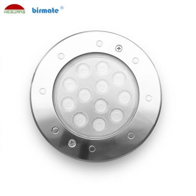 China Low Voltage 24V SS316L IP68 Led Ground Lights RGB Color With Tempered Glass Cover for sale