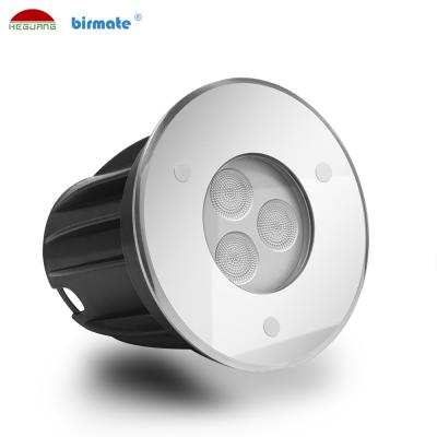 China Mini 3W Led Ground Lights 316L Stainless Steel Tempered Glass Cover External Control for sale