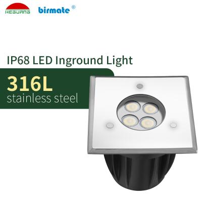 China waterproof SS316L Park Lawn Plaza inground pool lights 3W for sale